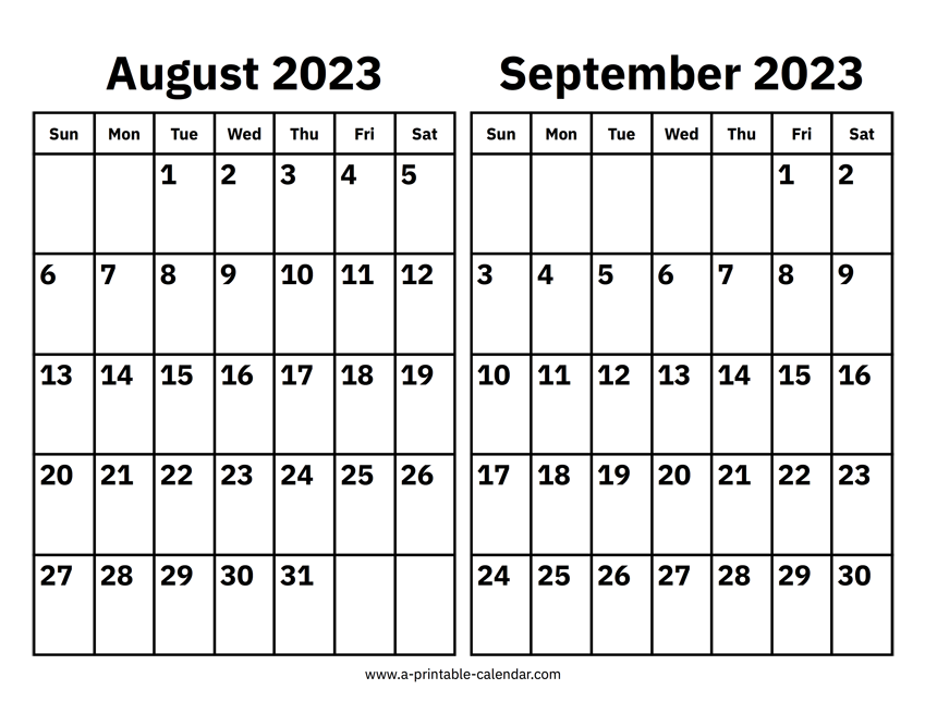 August And September 2023 Calendar