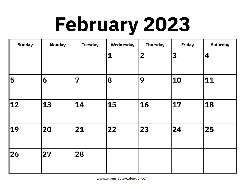 Calendar For February 2023 Get Calender 2023 Update