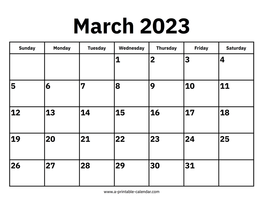 March 2023 Calendars Printable Calendar 2023