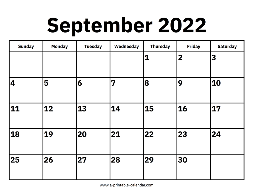 September 2022 Calendars Printable Calendar 2022 September 2022 Calendars Printable Calendar 2022